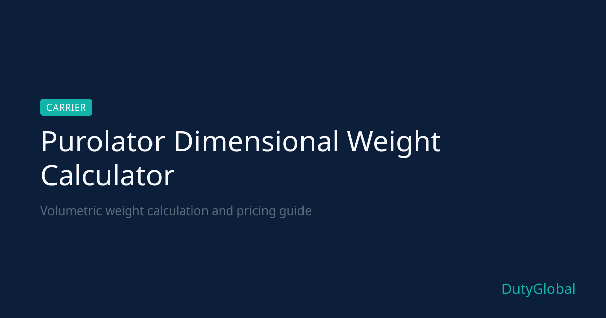 Purolator Volumetric Weight Calculator - Canadian Shipping Guide ...