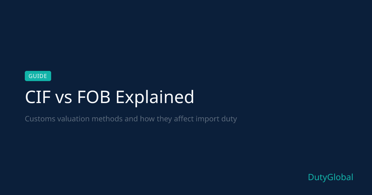 CIF vs FOB Explained - Customs Valuation for Import Duty | DutyGlobal